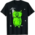 Alien Cat Meme UFO Vintage Graphic Tee Y2K Funny Silly Cat T-Shirt ...