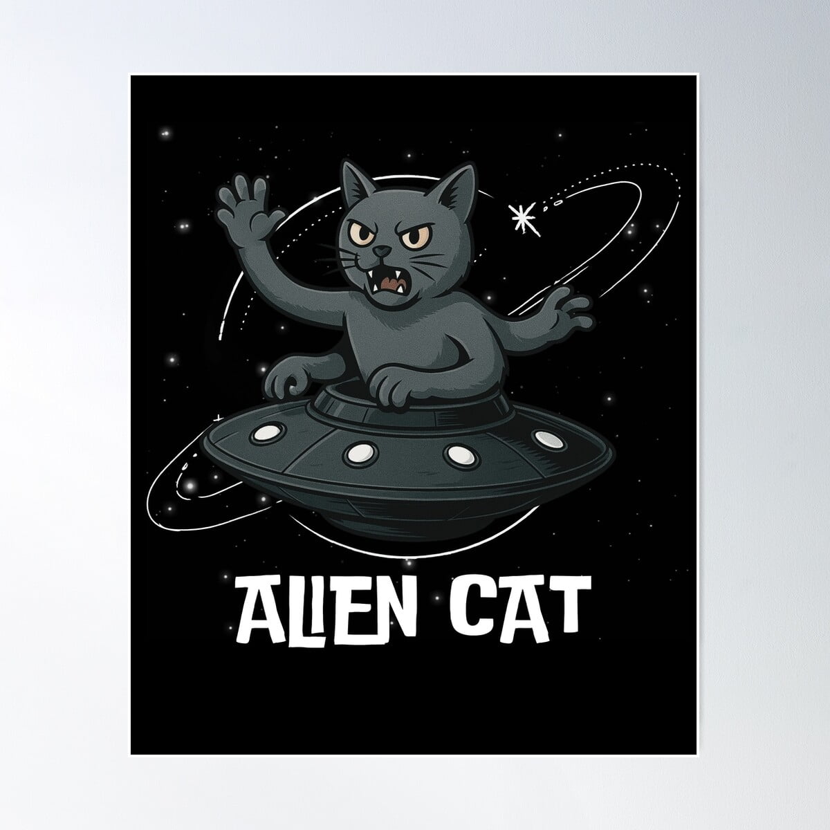 Alien Cat Poster Wall Art, Modern Wall Decor For Living Room Bedroom ...