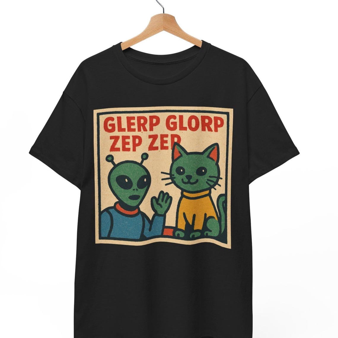 Alien Cat Retro Comic Space Pop Art T-Shirt - Walmart.com
