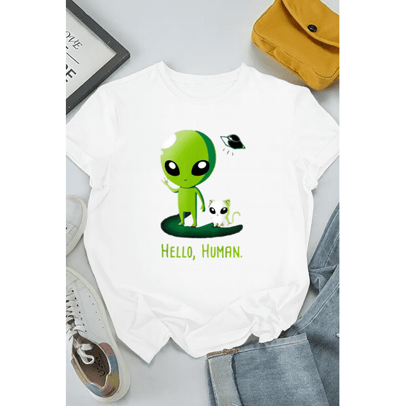 Alien Cat Retro Vintage Funny Sci Fi Feline Graphic up to Size 5XL ...
