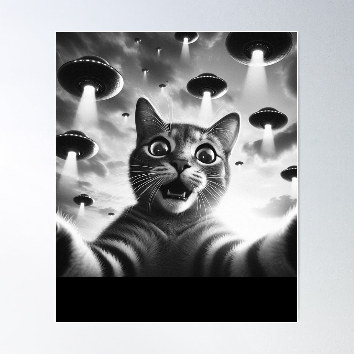 Alien Cat Ufo Funny Alien Cat Selfie Ufo For Cats Lovers Poster Wall ...