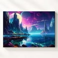 Alien Coastline Posterice Formations And Crescent Moon Landscape Wall ...