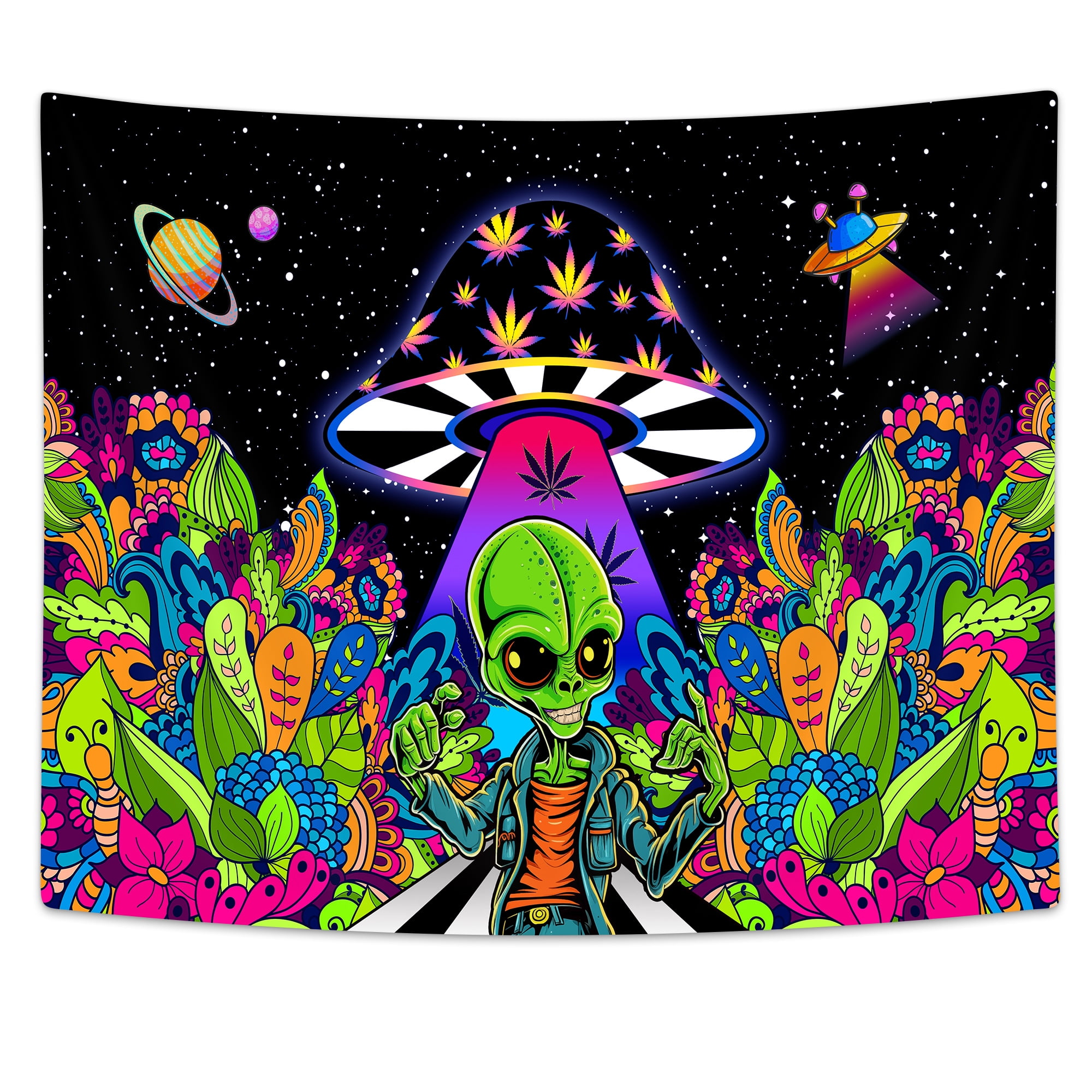 Alien Cool Blacklight Tapestries, Magical Trippy Psychedelic Mushroom ...