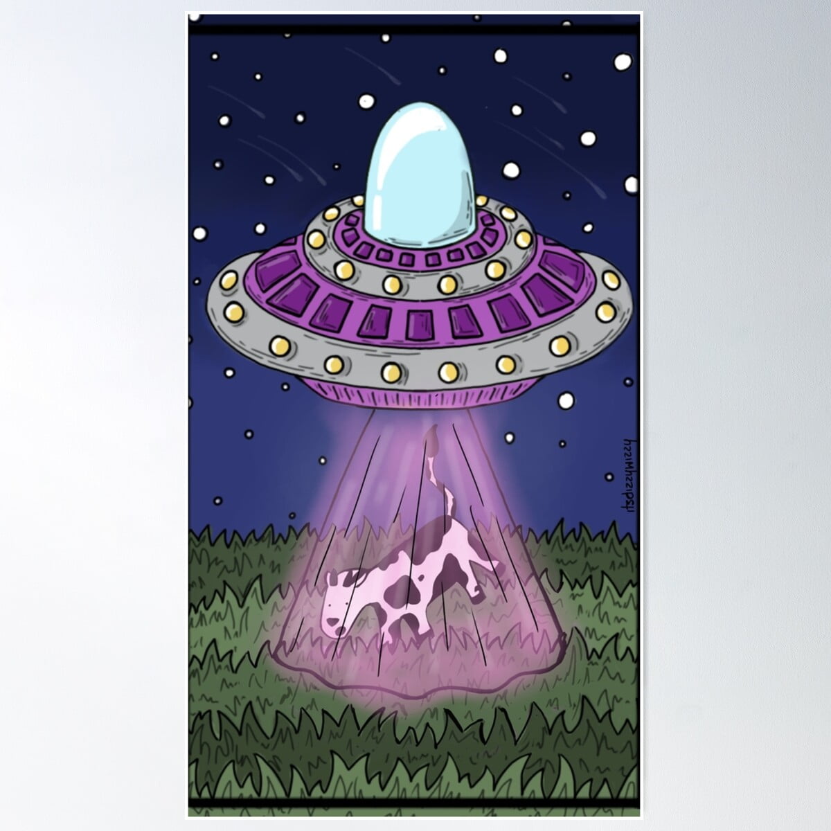 Alien Cow Poster Wall Art, Modern Wall Decor For Living Room Bedroom ...