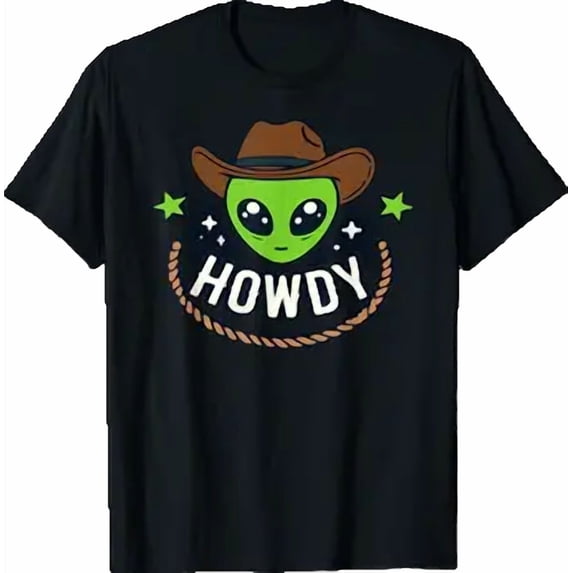 Alien Cowboy Space UFO T-Shirt - Walmart.com