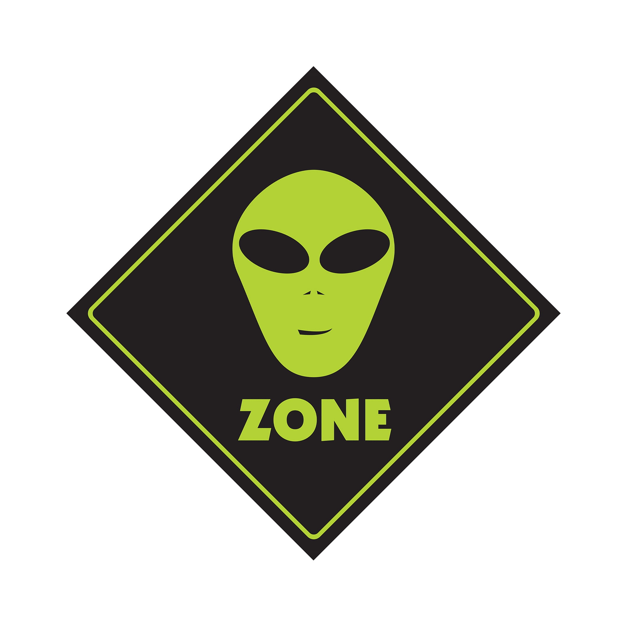 Alien Crossing Sign Zone Xing | Indoor/Outdoor | 20" Tall road funny ...