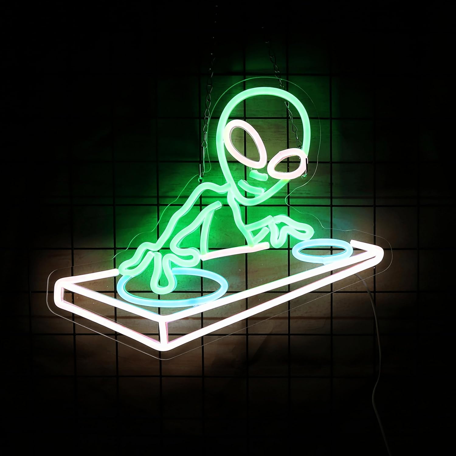 Alien DJ Neon Sign DJ Gifts for Men Swag Alien Neon Light Cool Alien ...