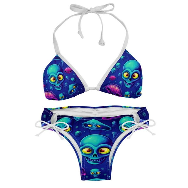 Alien Detachable Sponge, Adjustable Strap, Bikini Set Two-Pack Swim ...