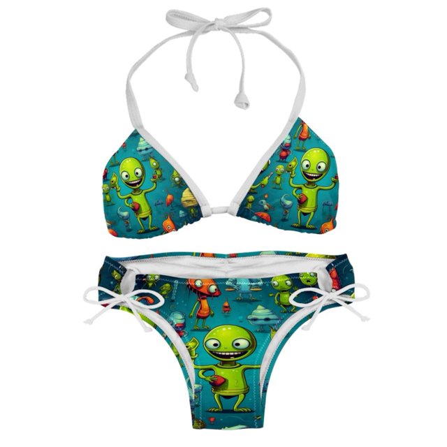 Alien Detachable Sponge, Adjustable Strap, Bikini Set Two-Pack Swim ...
