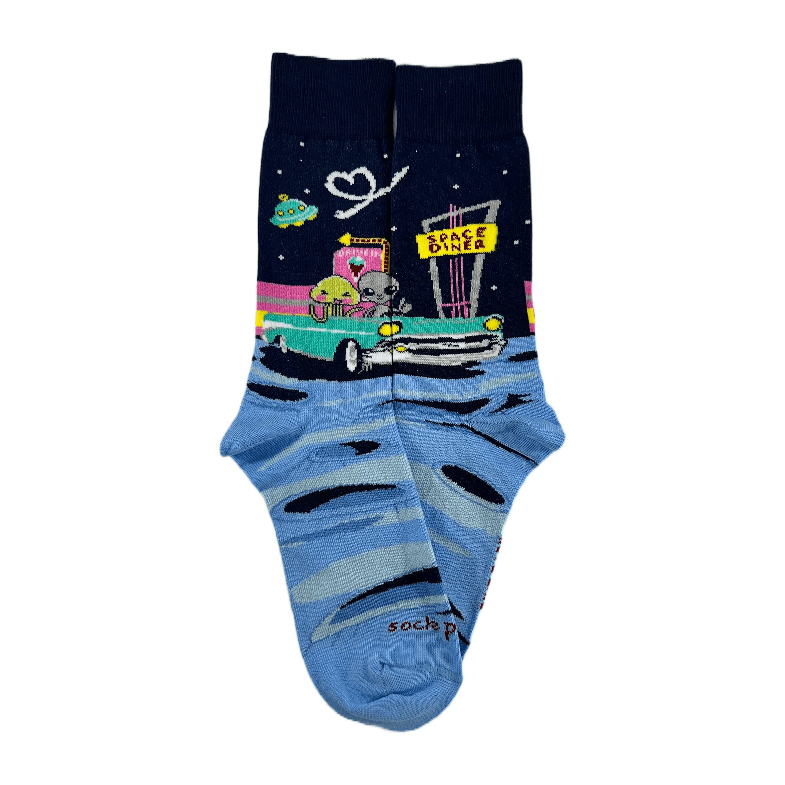 Alien Dinner Date Socks from the Sock Panda (Adult Medium - Women's ...