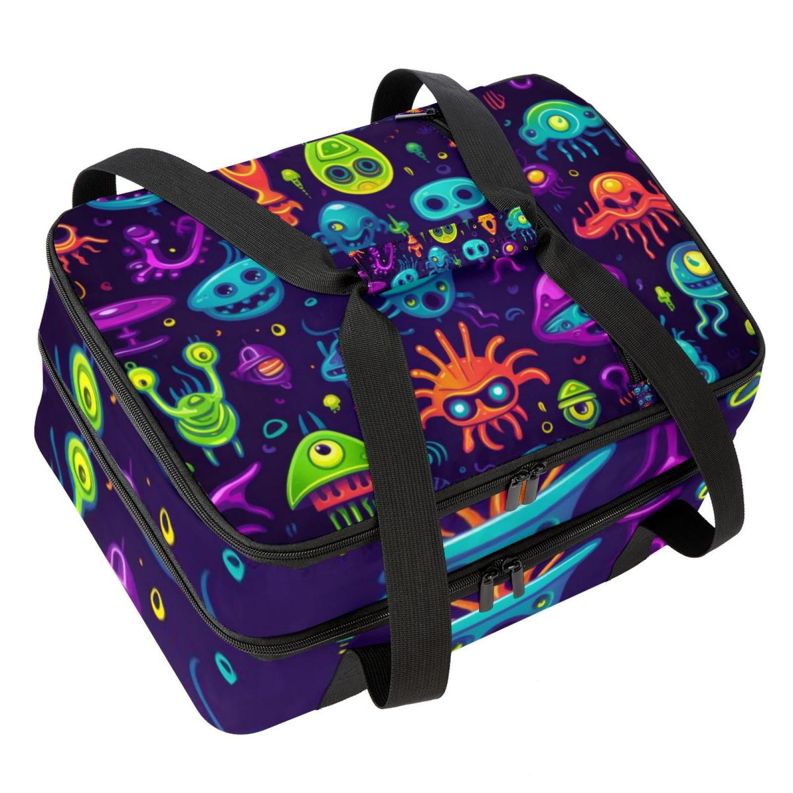 Alien Double Layered Insulated Lunch Bag with Two Compartments, Large ...
