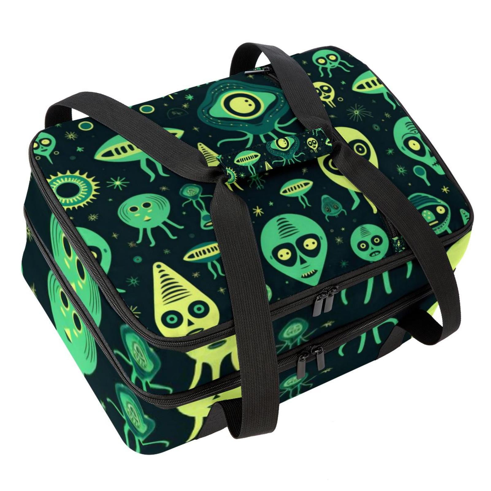 Alien Double Layered Insulated Lunch Bag with Two Compartments, Large ...