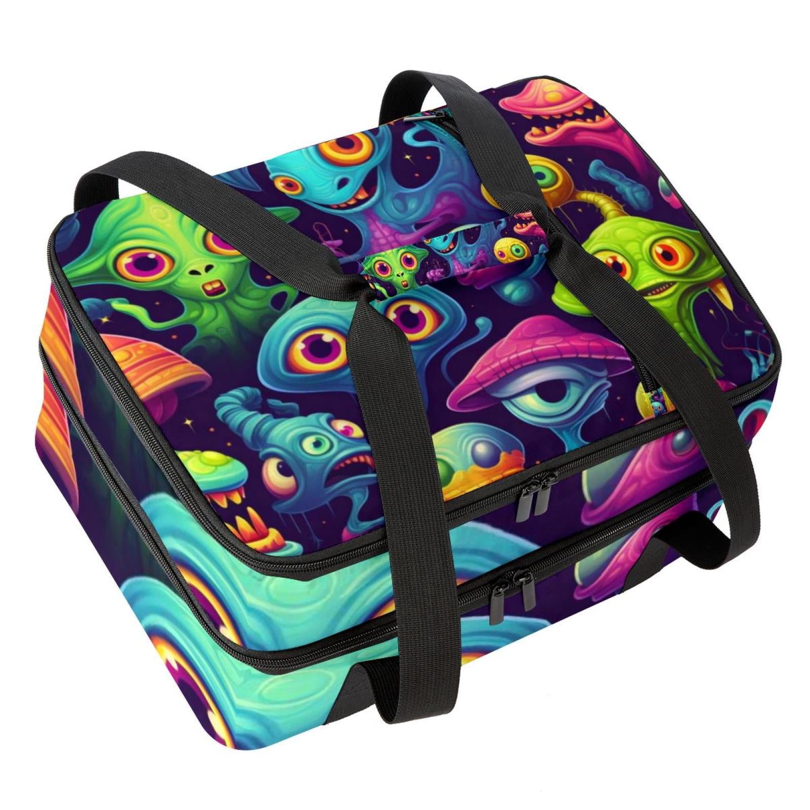 Alien Double Layered Insulated Lunch Bag with Two Compartments, Large ...