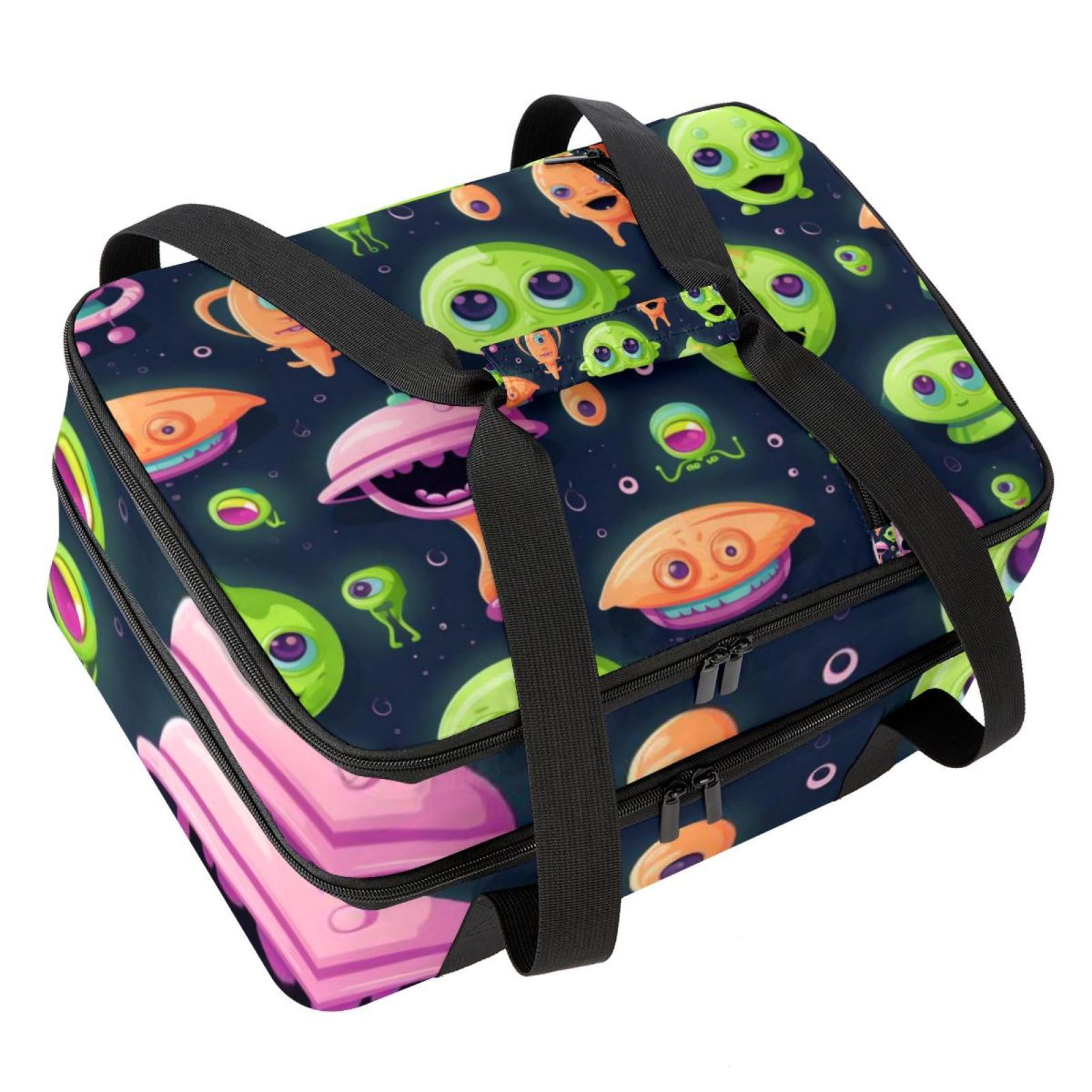 Alien Double Layered Insulated Lunch Bag with Two Compartments, Large ...