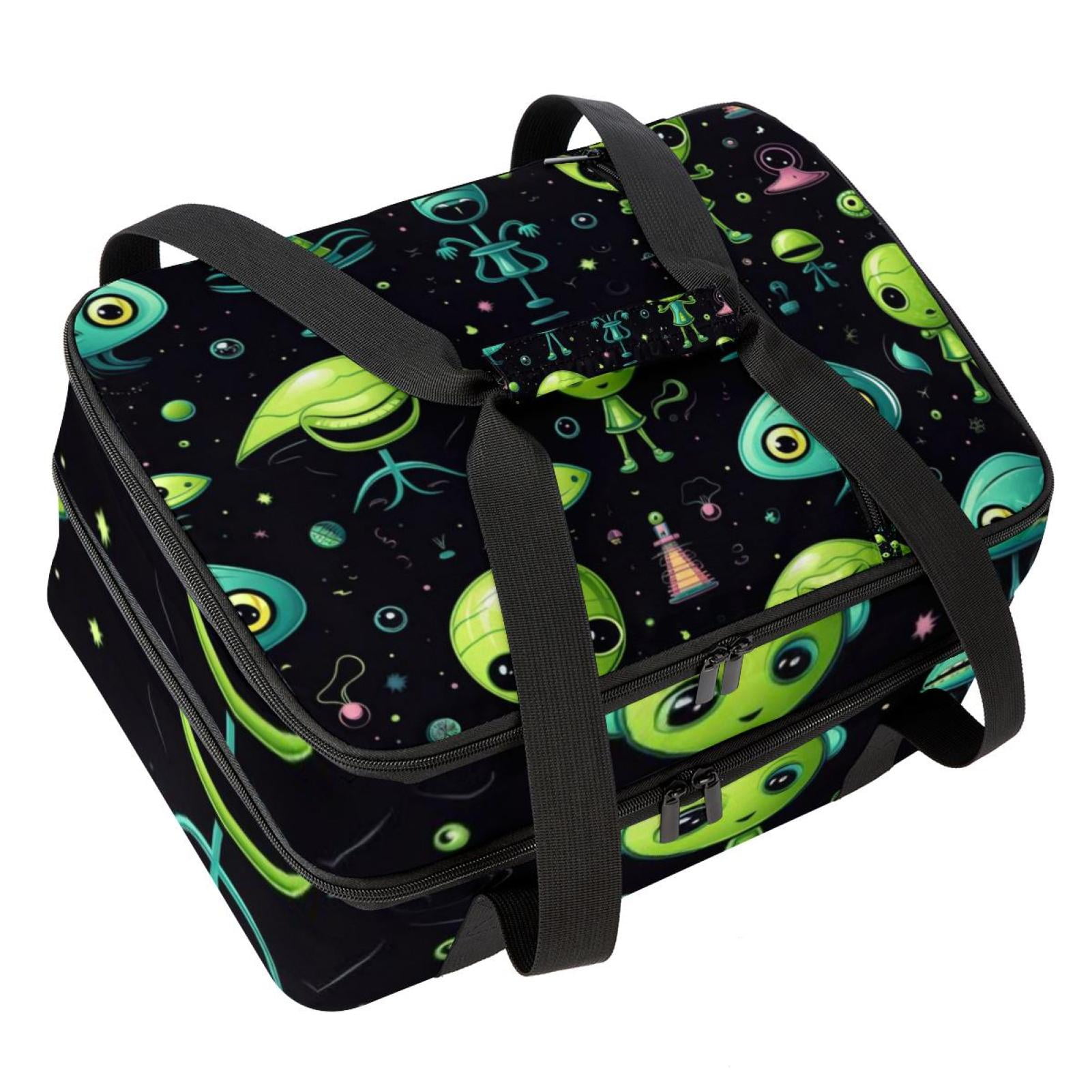 Alien Double Layered Insulated Lunch Bag with Two Compartments, Large ...