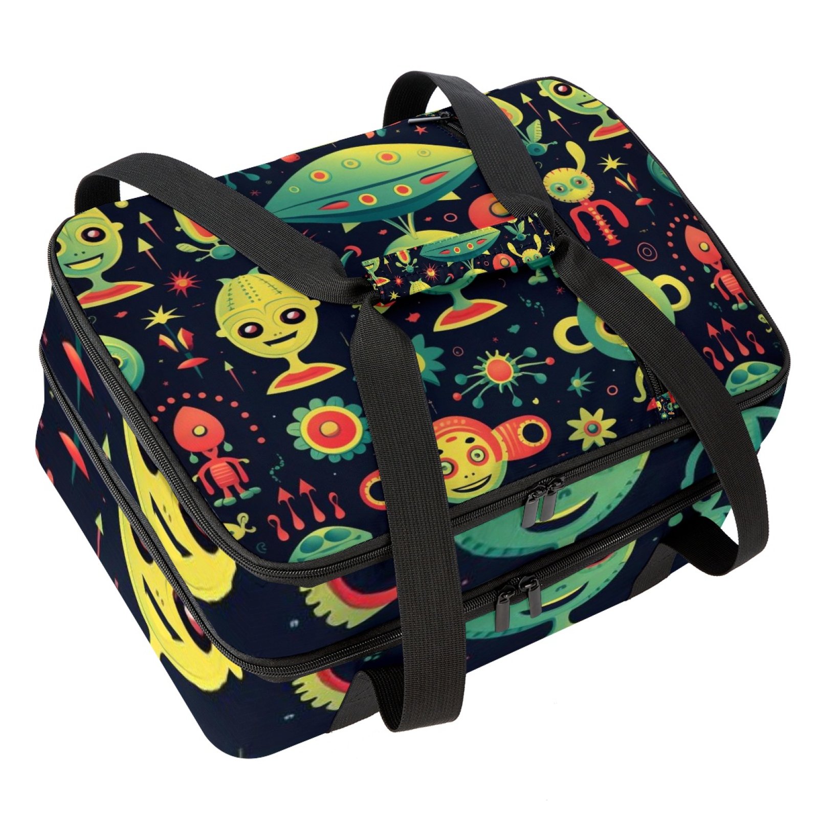 Alien Double Layered Insulated Lunch Bag with Large Capacity - 7.1x11 ...