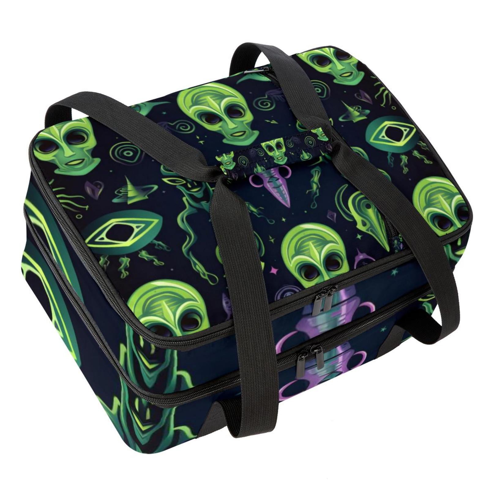 Alien Double Layered Insulated Lunch Bag with Two Compartments - Large ...