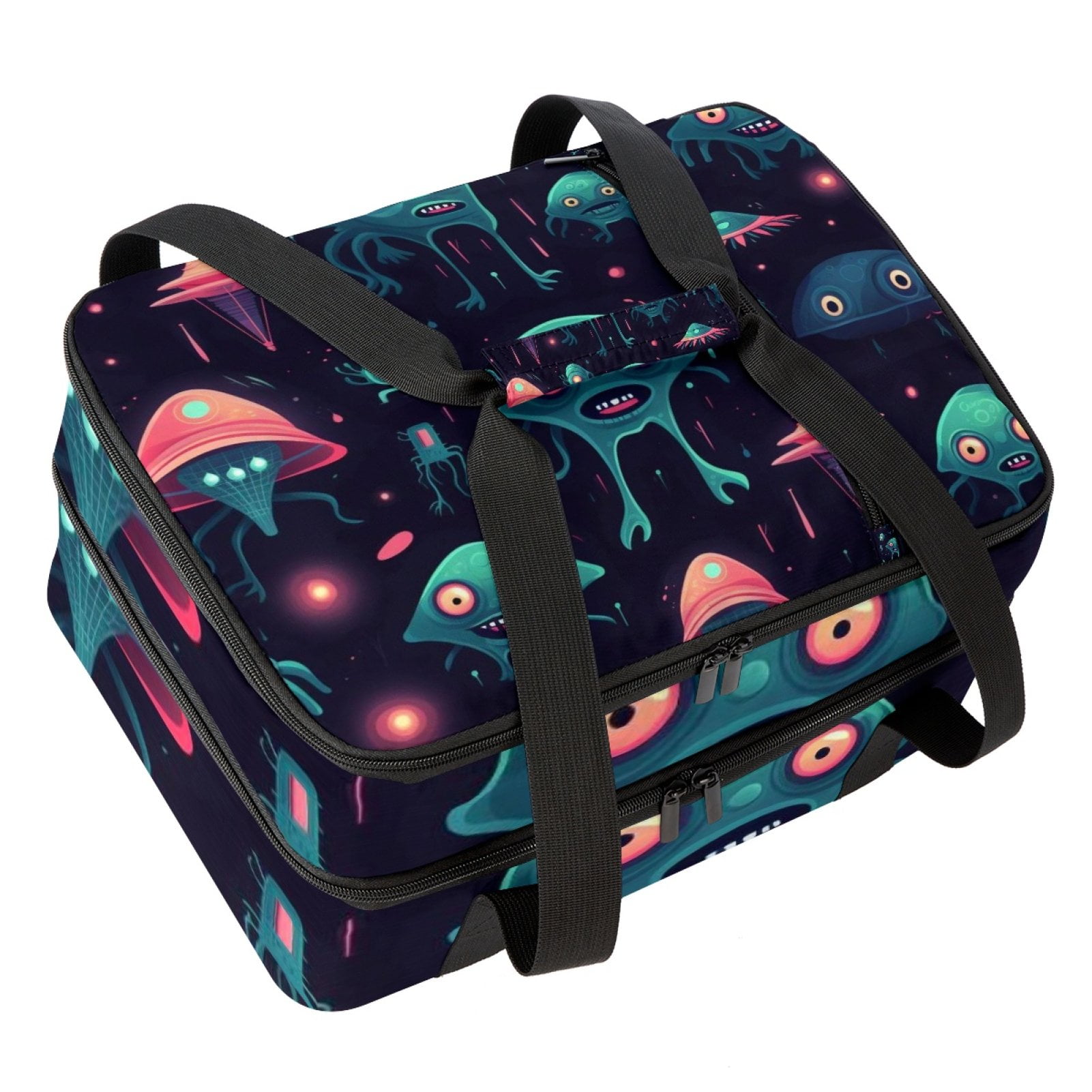 Alien Double Layered Insulated Lunch Bag with Two Compartments - Large ...
