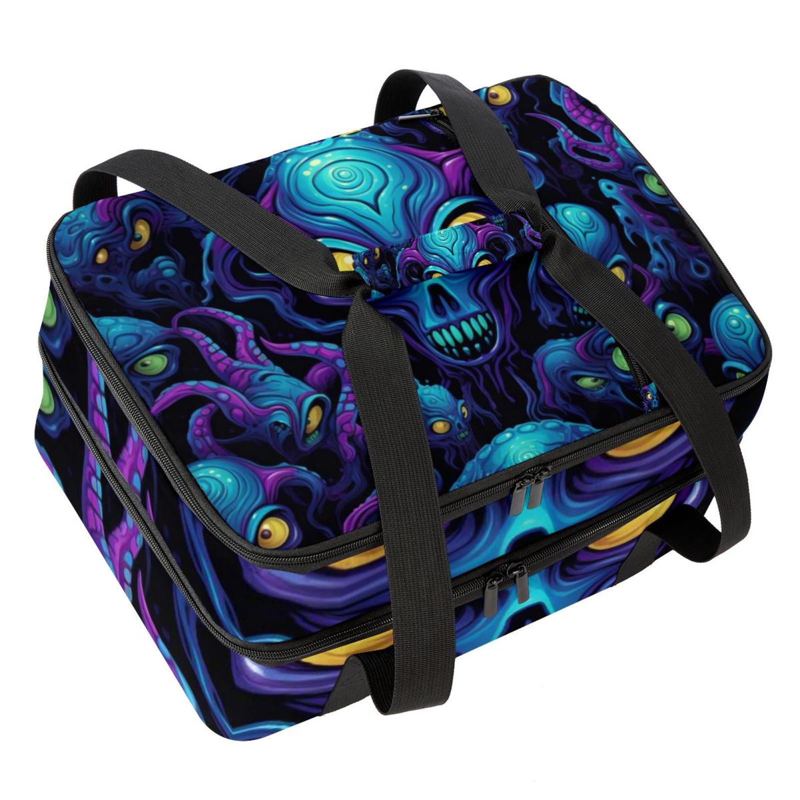 Alien Double Layered Insulated Lunch Bag with Two Compartments, Large ...