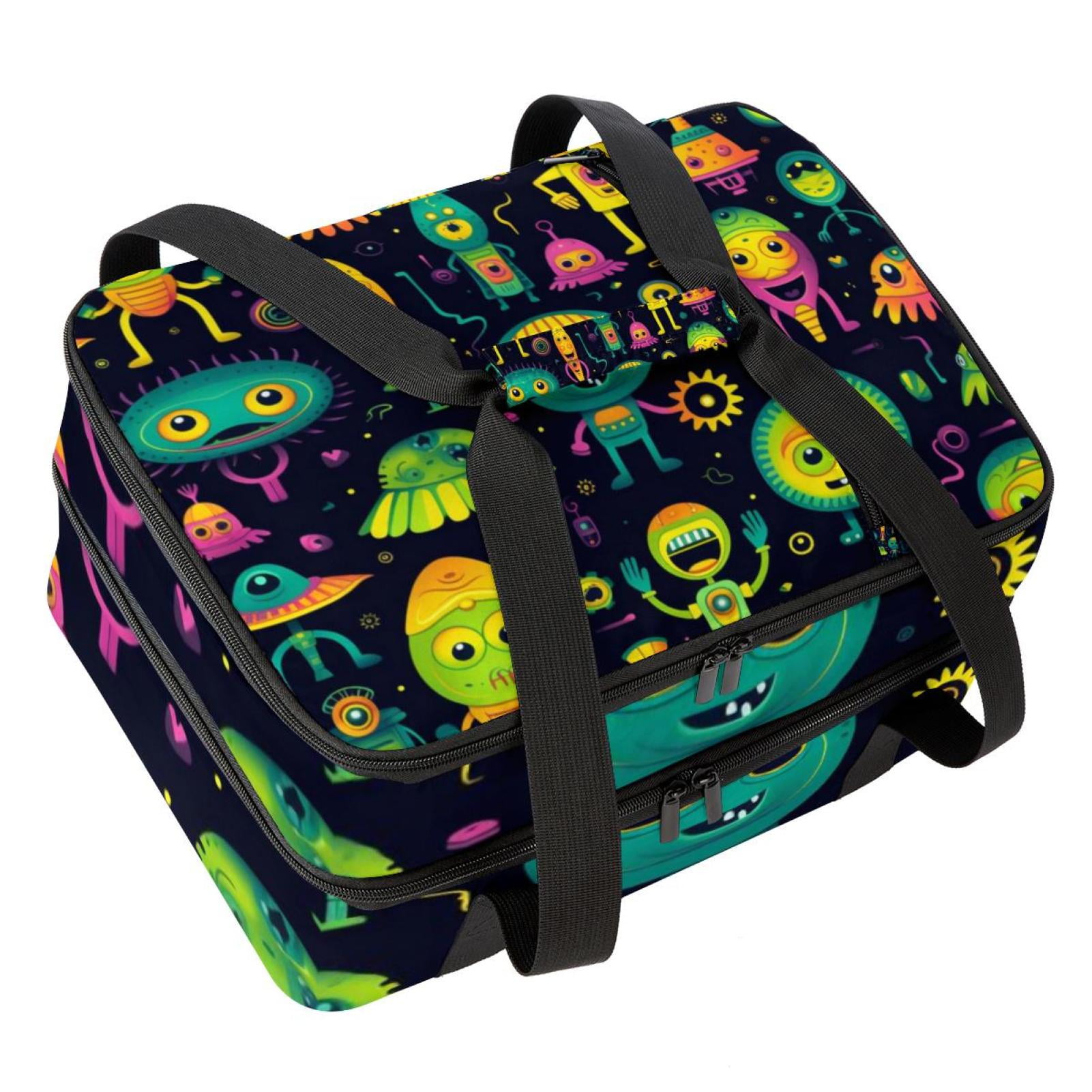 Alien Double Layered Insulated and Refrigerated Lunch Bag with Two ...