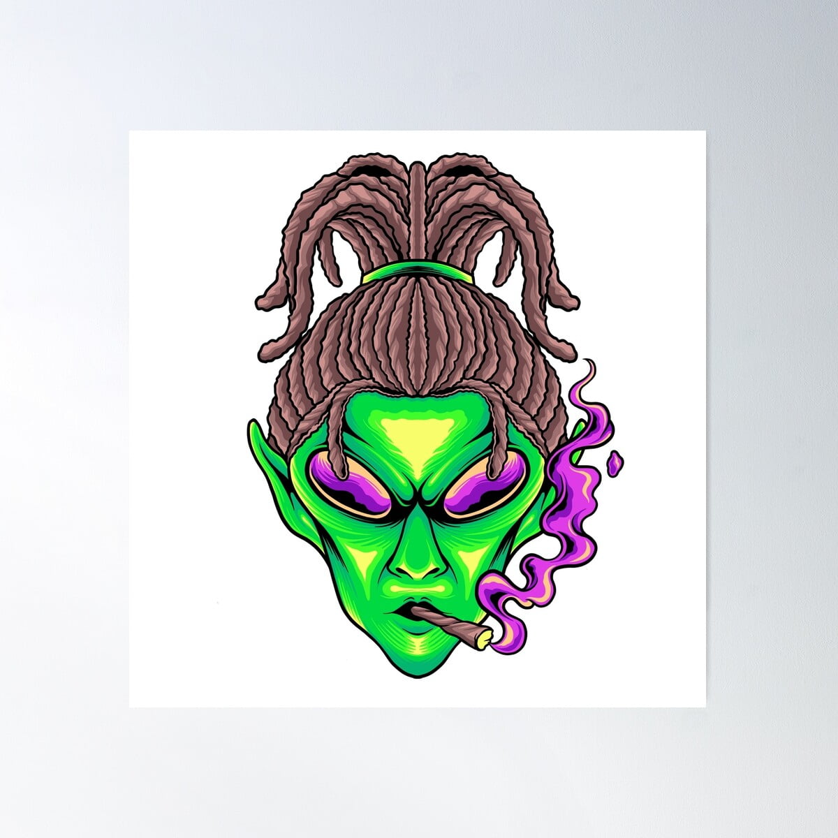 Alien Dreadlock Poster Wall Art, Modern Wall Decor For Living Room ...