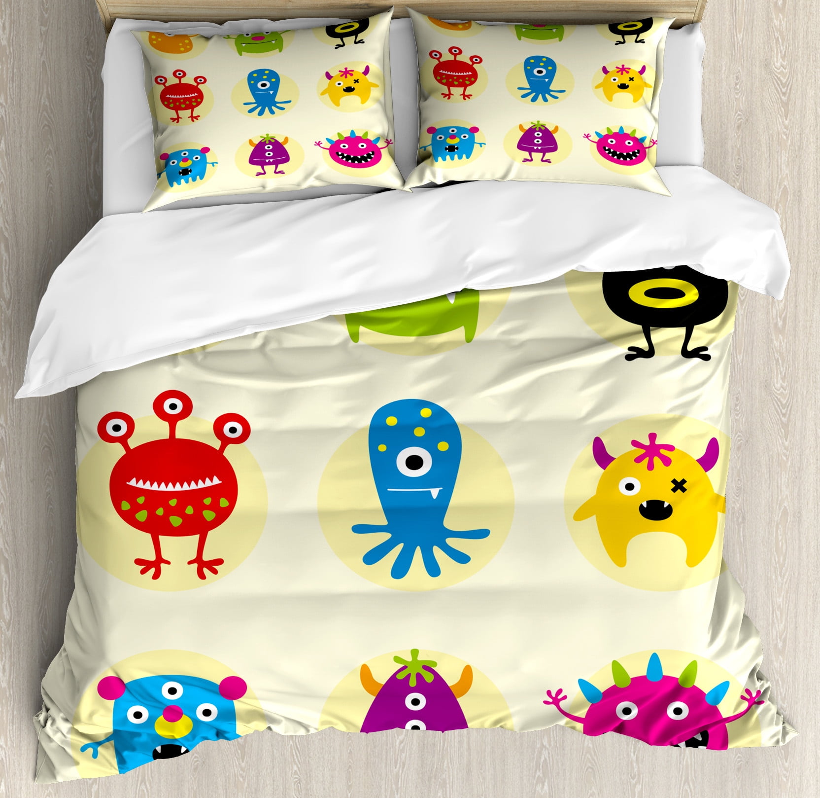 Alien Duvet Cover Set, Colorful Monsters Extraterrestrial Beings ...