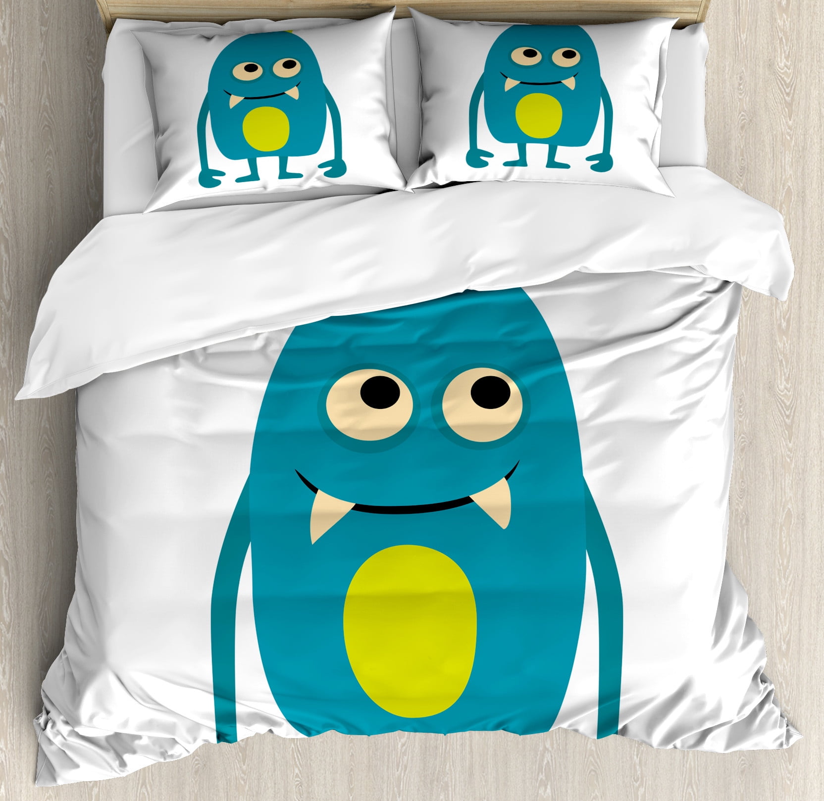 Alien Duvet Cover Set, Monster Halloween Themed Cartoon Character ...