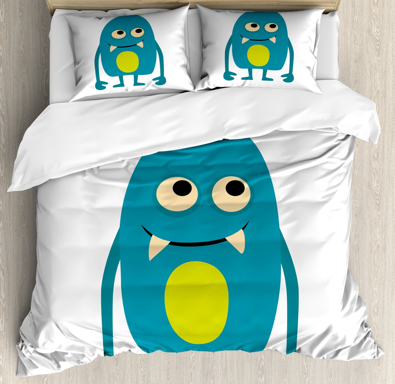 Alien Duvet Cover Set, Monster Halloween Themed Cartoon Character ...
