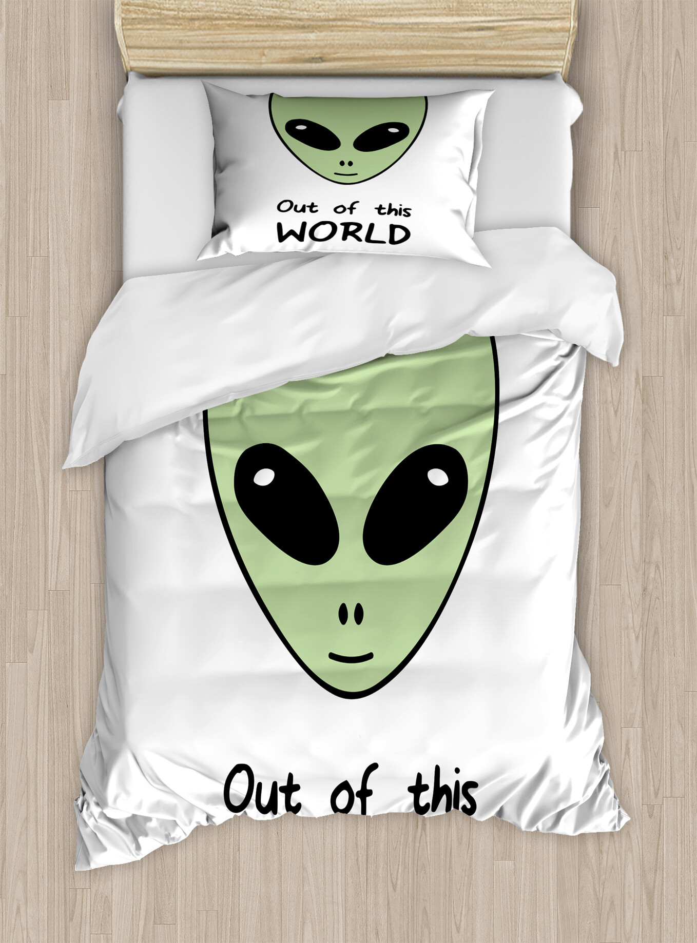 Alien Duvet Cover Set, Out of This World Extraterrestrial Creature ...