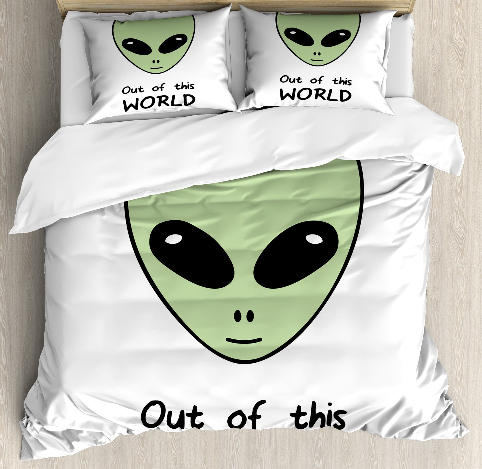 Alien Duvet Cover Set, Out of This World Extraterrestrial Creature ...