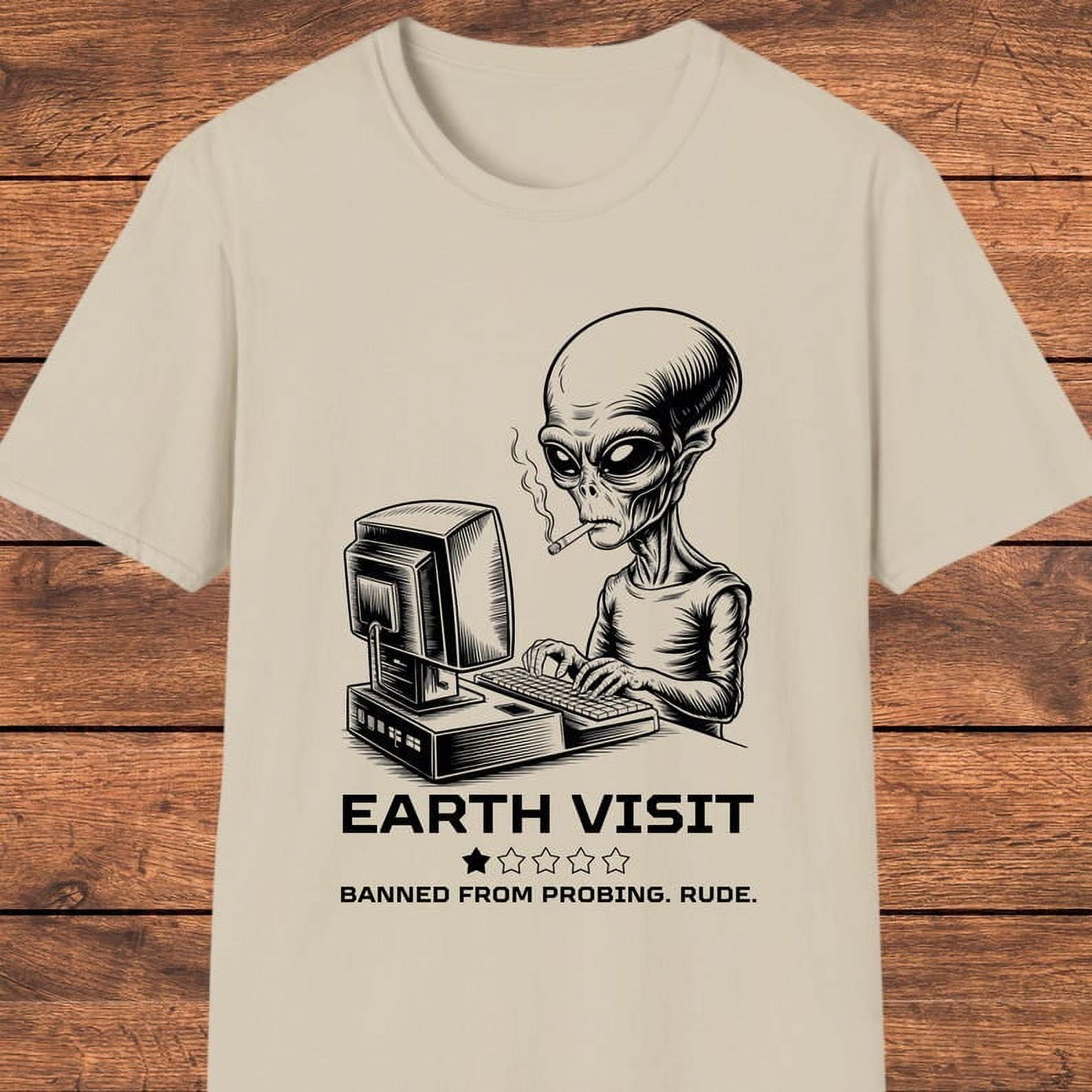 Alien Earth Visit Funny Shirt, One Star Review Space Shirt, Retro Sci ...