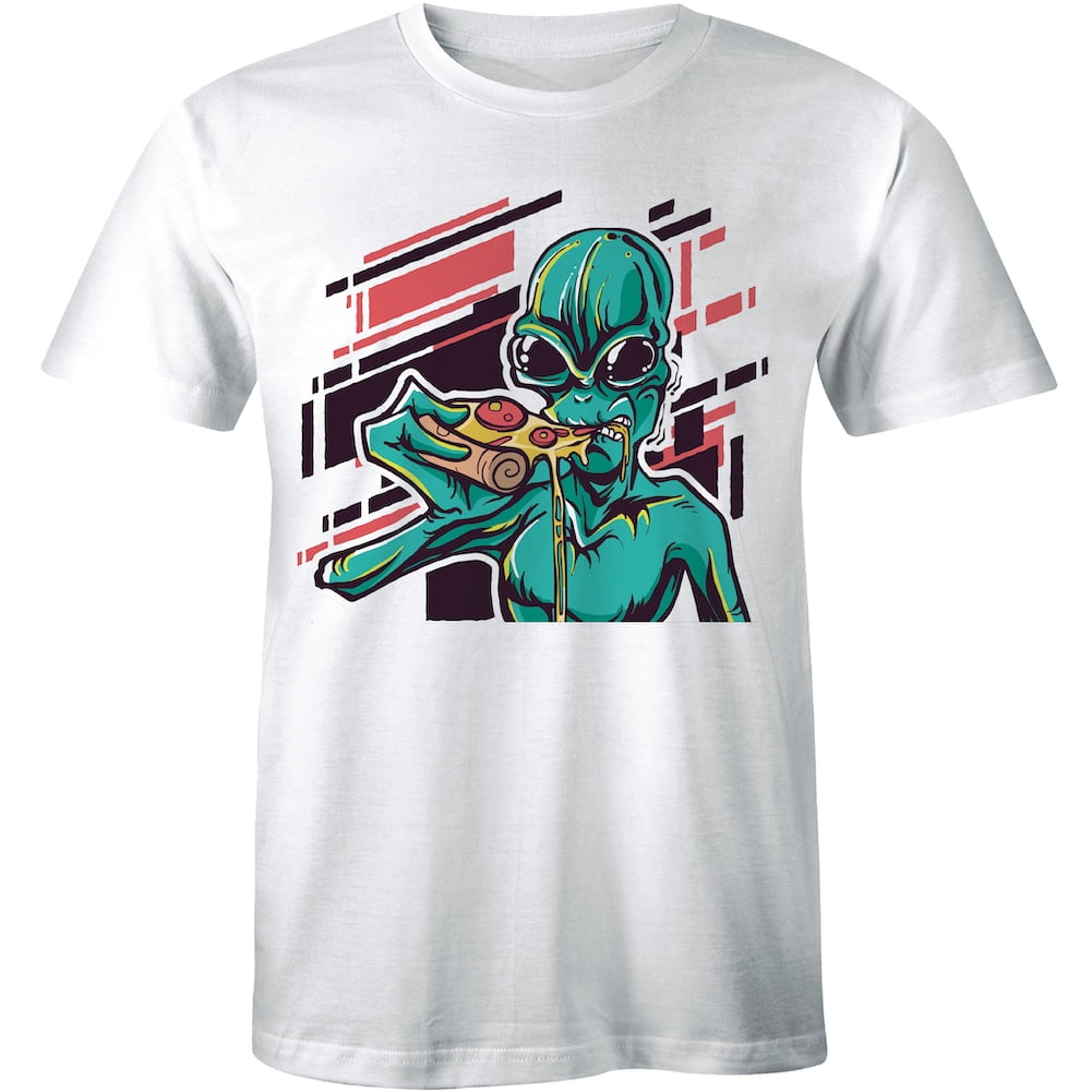 Alien Eat Cheesy Topping Pizza Pepperoni Cool Space Galaxy Area 51 Gear ...