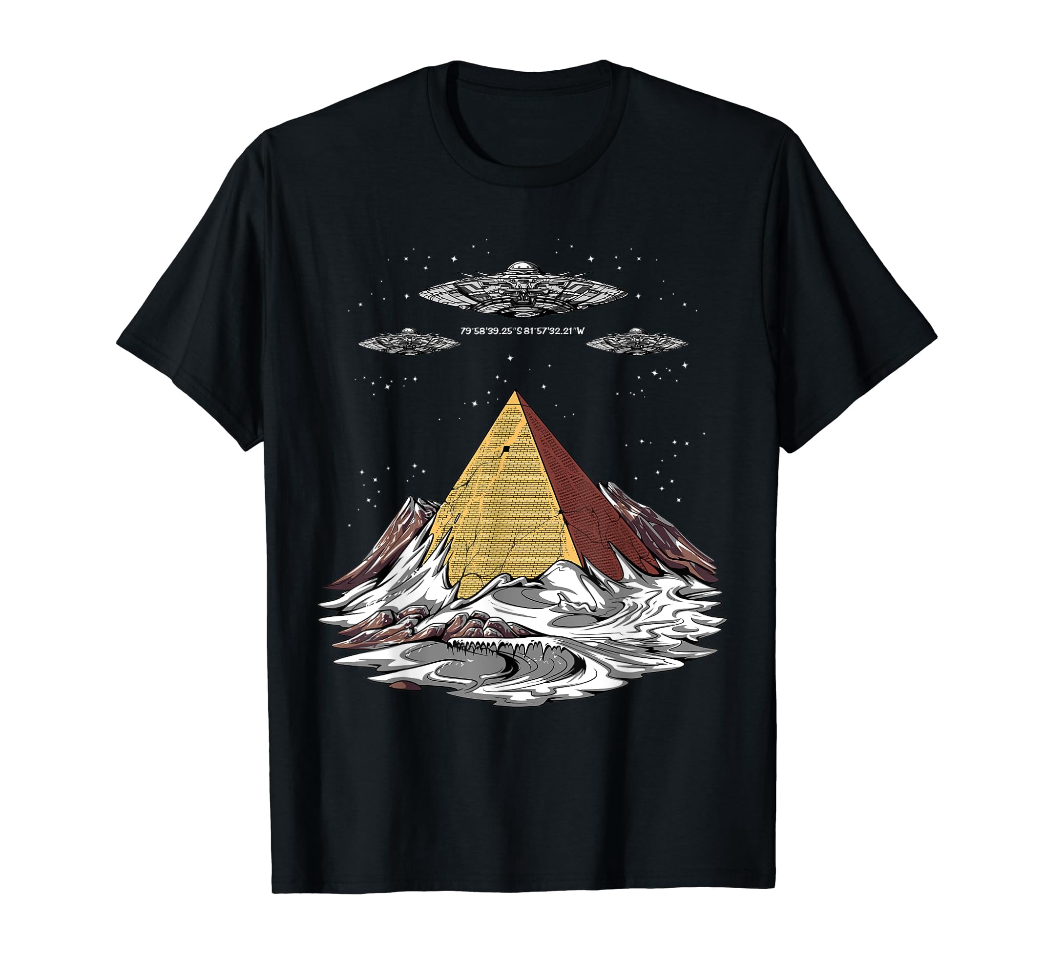 Alien Egyptian Pyramids Antarctica UFO Science Fiction Men T-Shirt ...