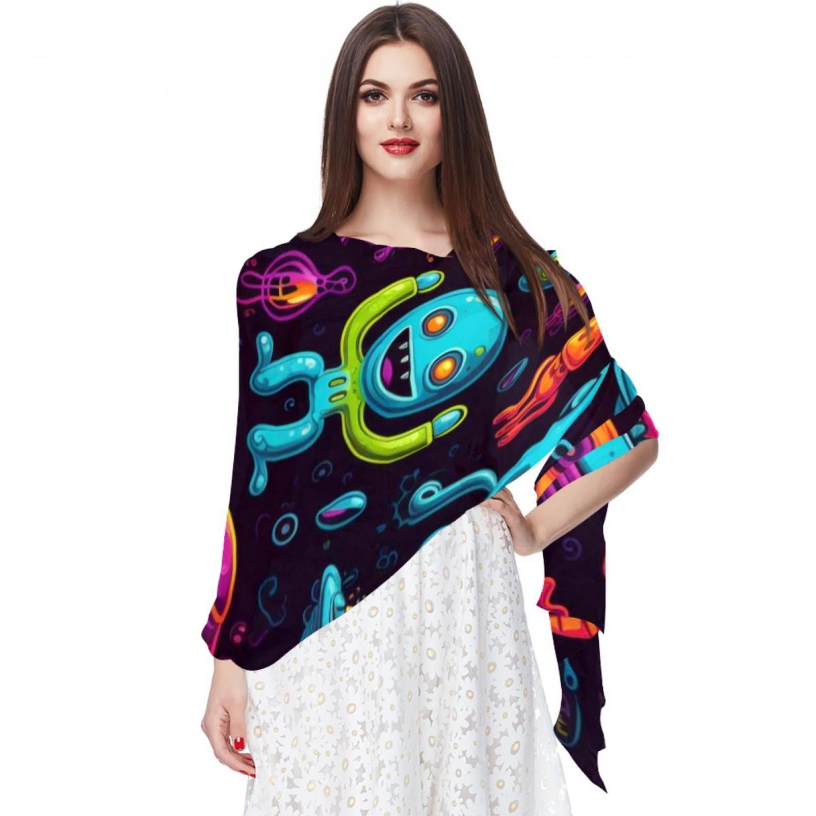 Alien Elegant Chiffon Yarn Silk Scarf for Women - Translucent and ...