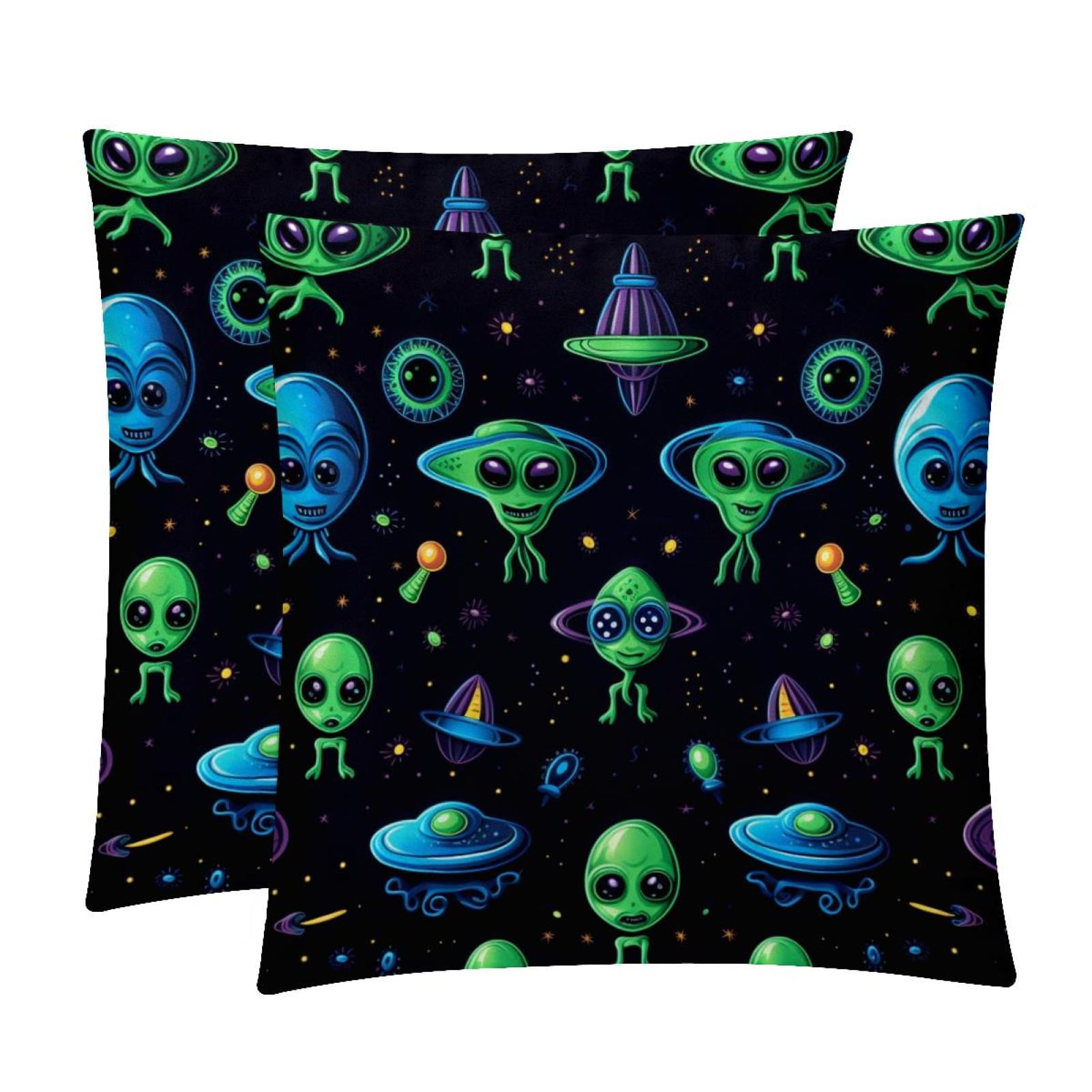 Alien Elegant Velvet Throw Pillows with Unique Patterns for Chair ...