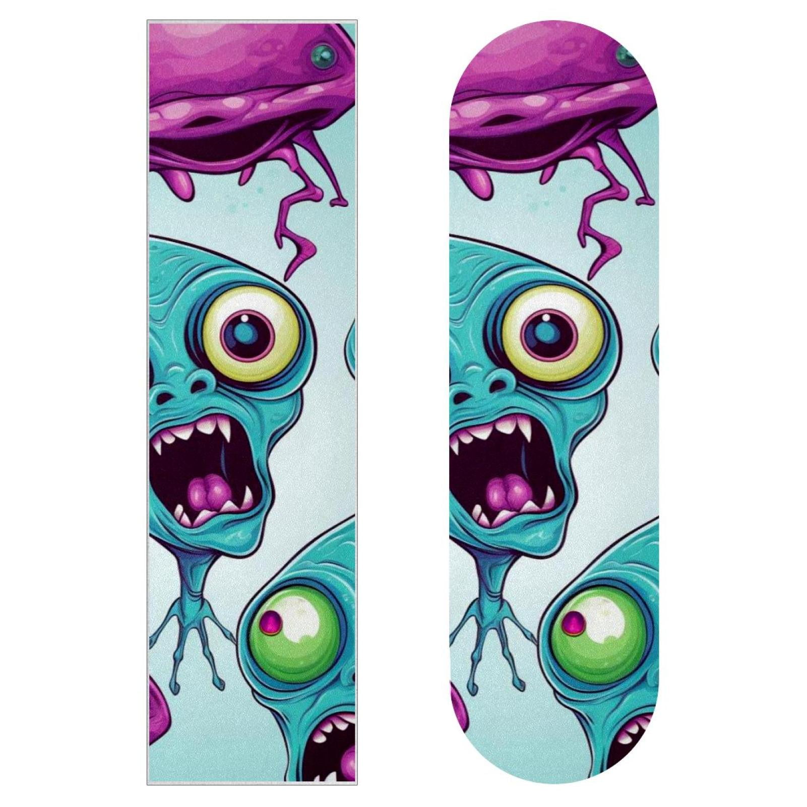 Alien Emery Skateboard Grip Tape Stickers Pack of Two - 8.8x32.6in/22 ...