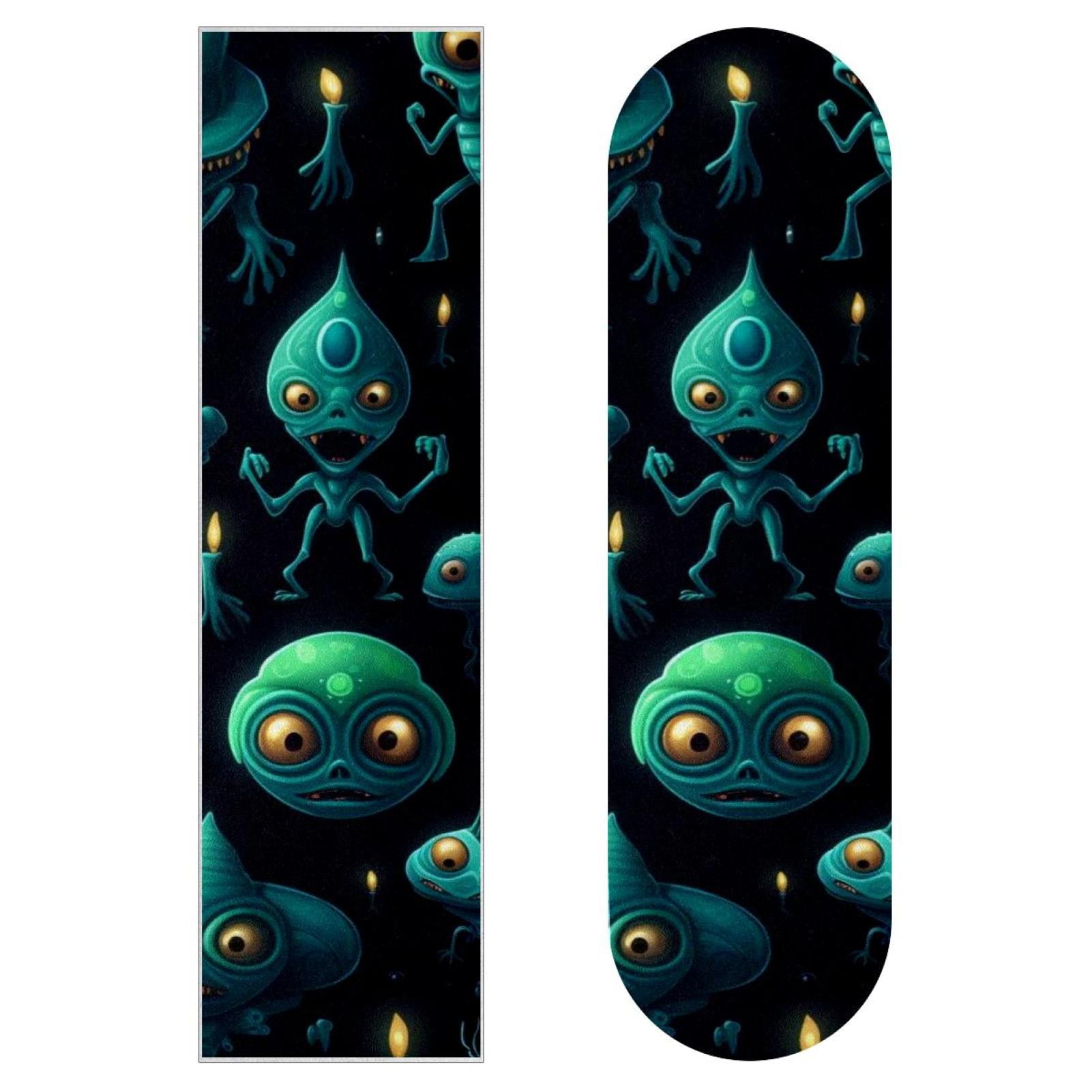 Alien Emery Surface Skateboard Grip Tape Stickers (Pack of Two) 8.8x32 ...