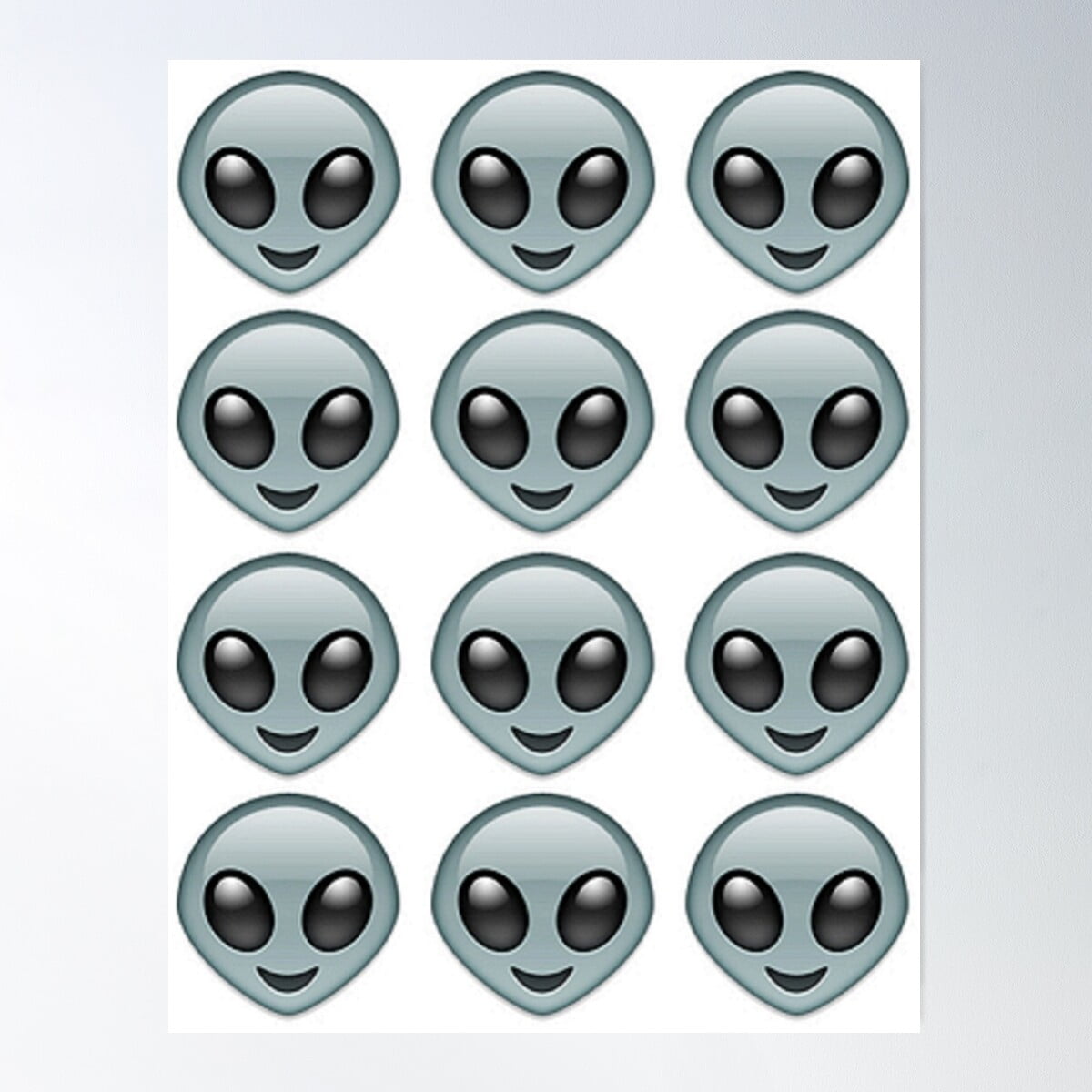 Alien Emojis Poster Wall Art, Modern Wall Decor For Living Room Bedroom ...