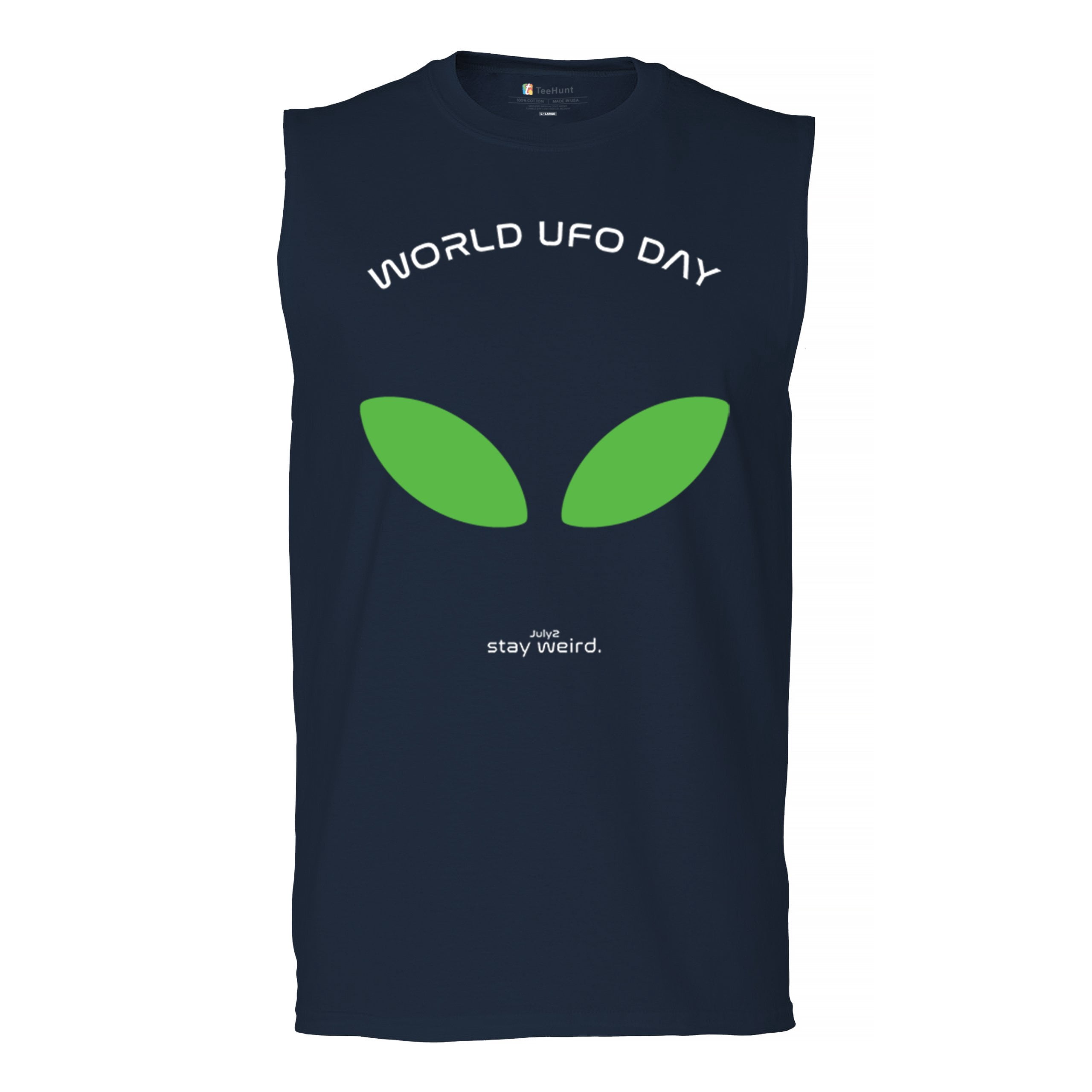Alien Eyes Muscle Shirt Funny Space UFO Hunter Believe Flying Saucer ...