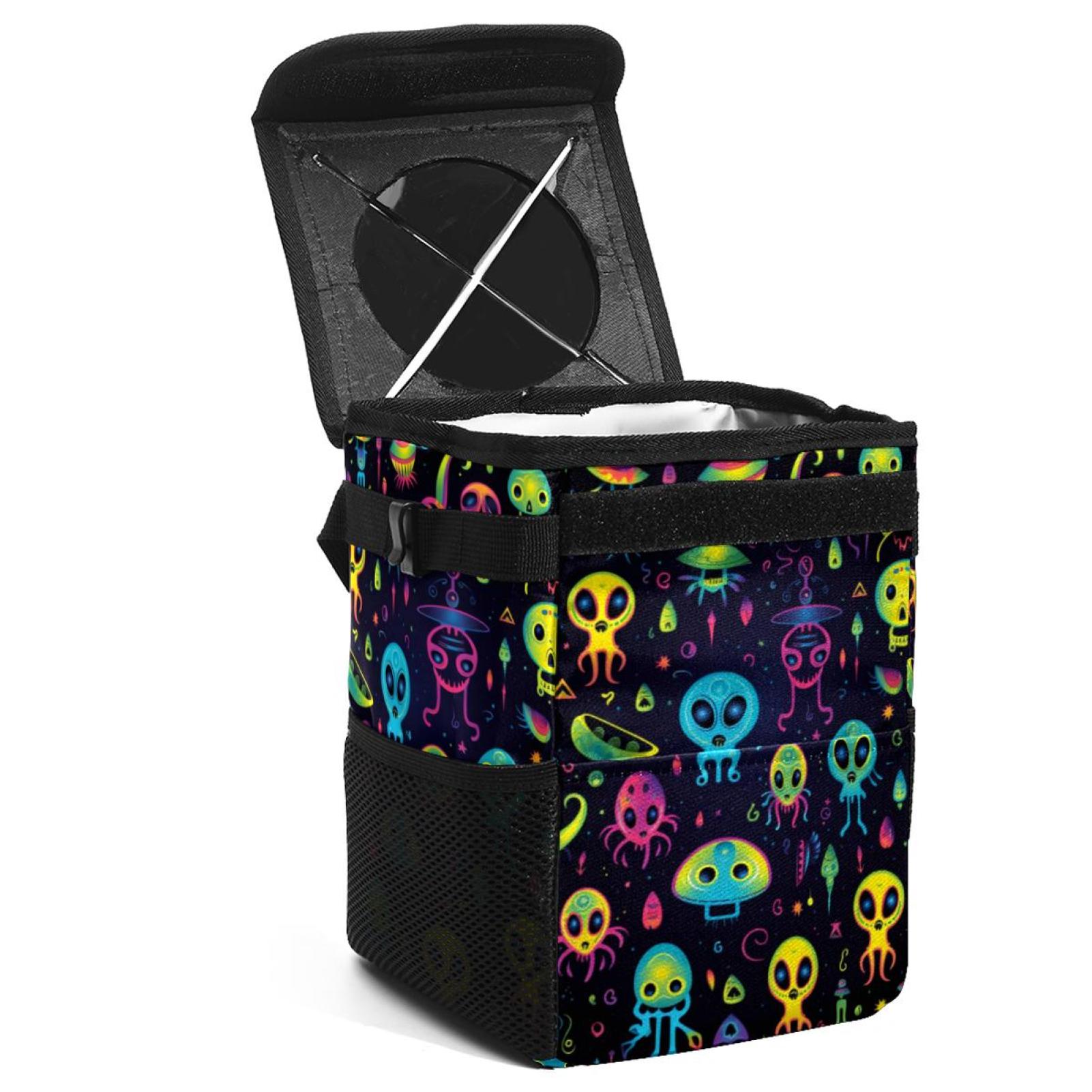 Alien Foldable Car Garbage Can with Lid, Leak-Proof, Hanging Storage ...