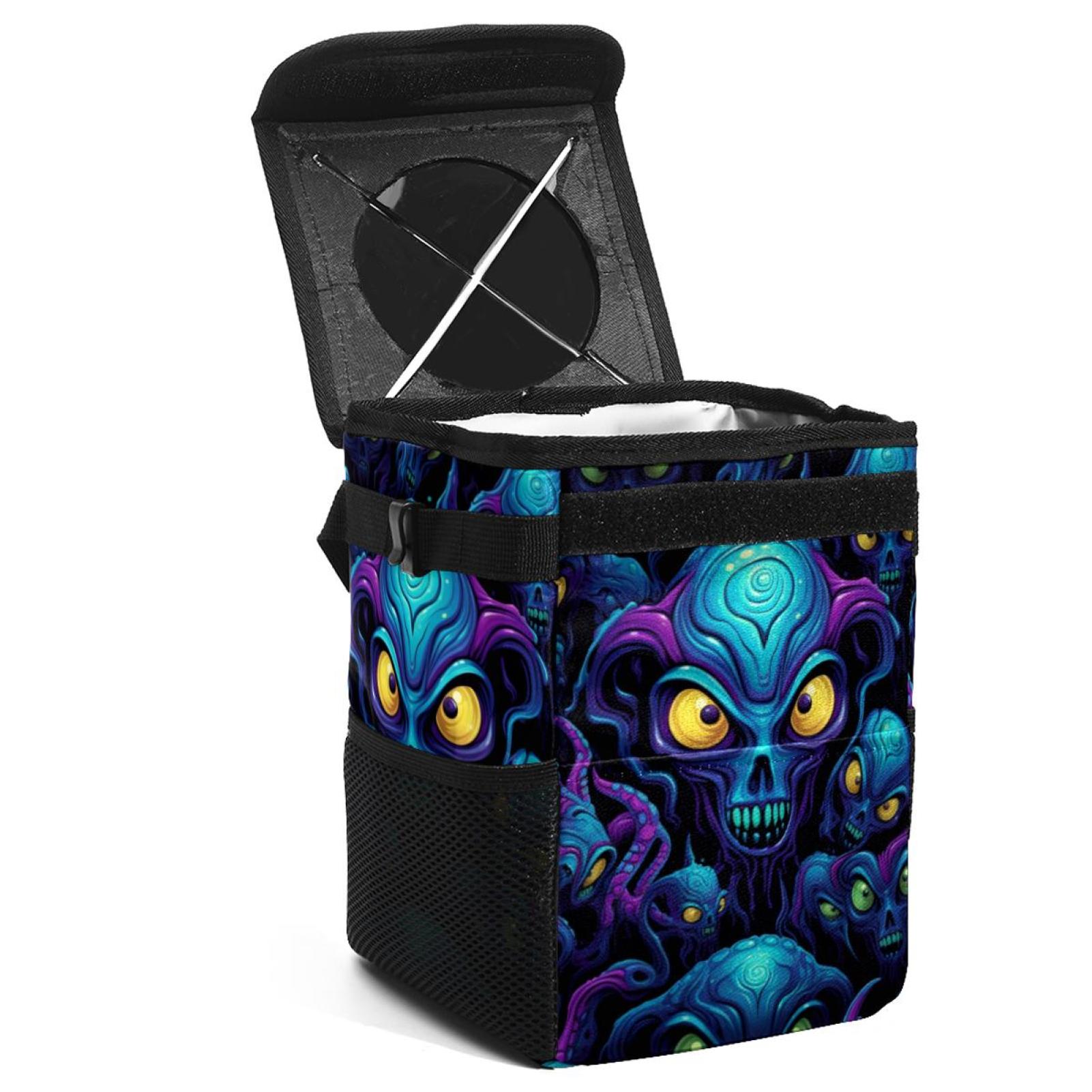 Alien Foldable Car Garbage Can with Lid, Leak-Proof & Hanging Storage ...