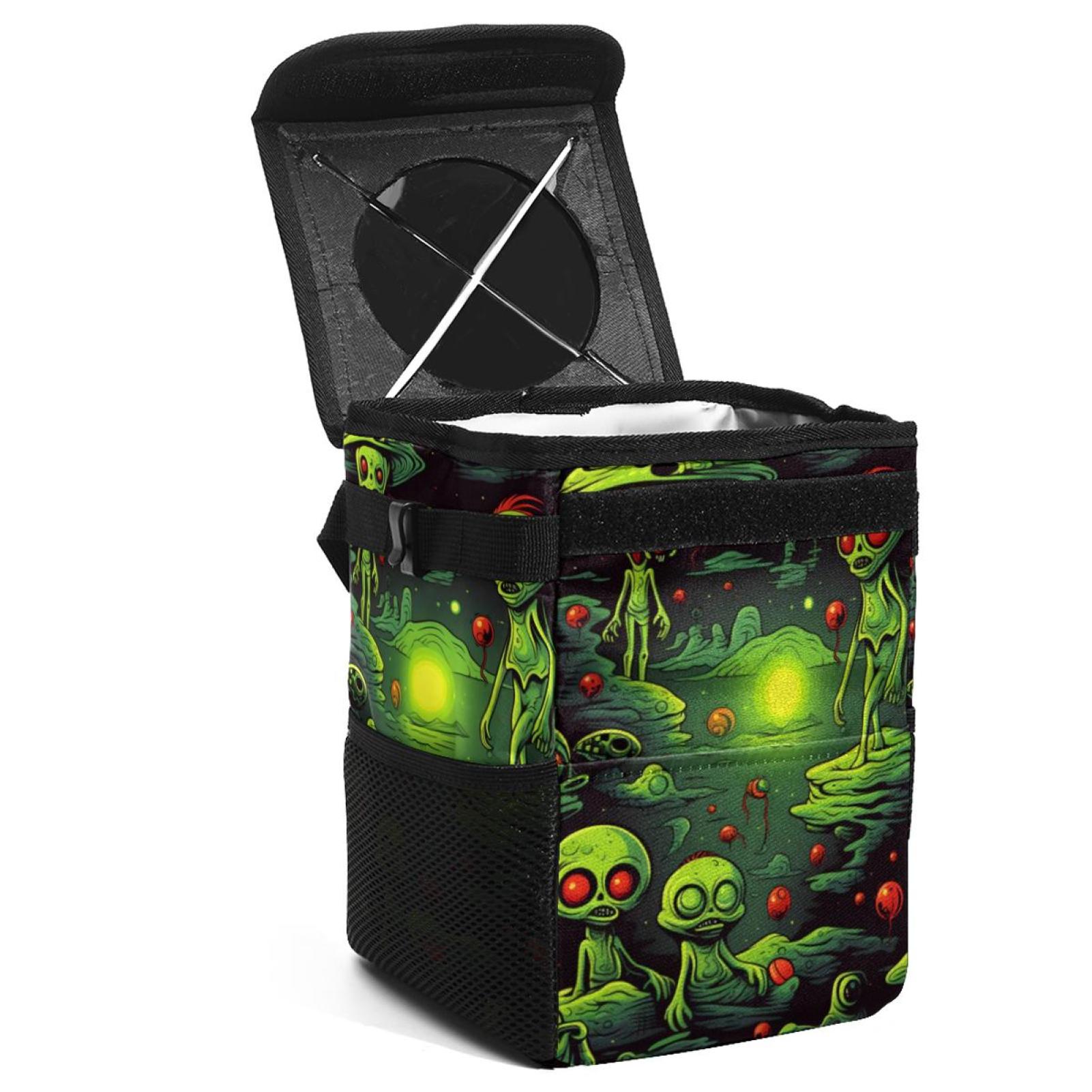 Alien Foldable Car Garbage Can with Lid, Leak-Proof Mini Trash Can ...