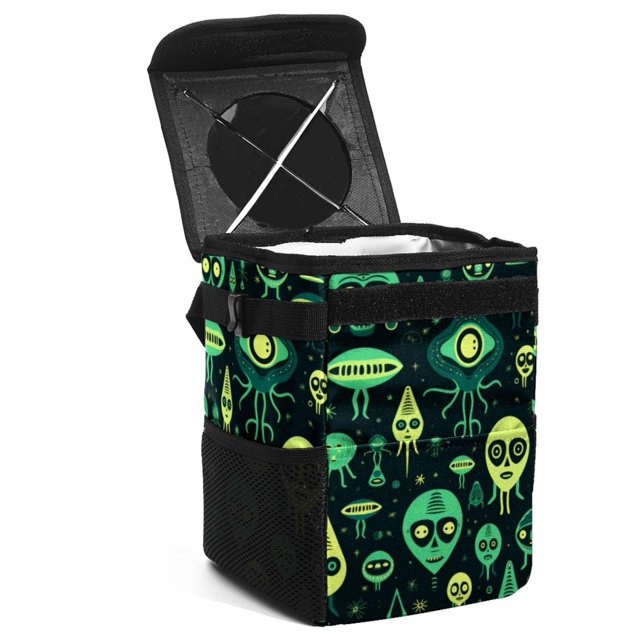 Alien Foldable Car Garbage Can with Lid Leak-Proof Mini Trash Can ...