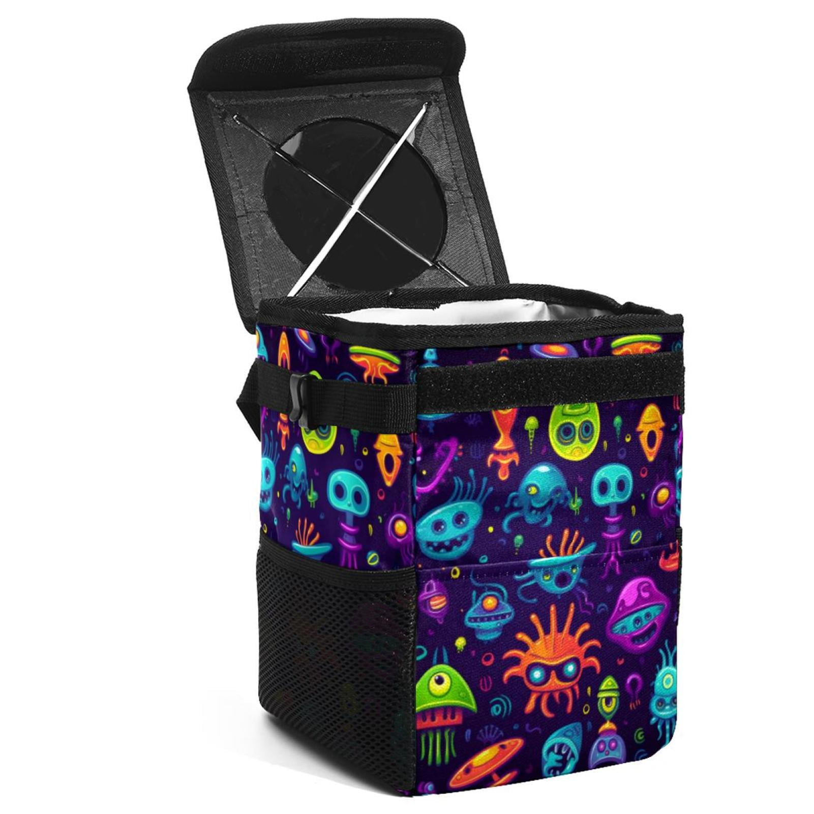 Alien Foldable Car Trash Bin with Lid, Leak-Proof Mini Trash Can, Car ...