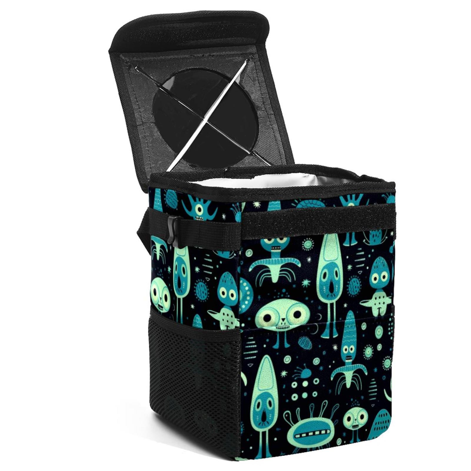 Alien Foldable Car Trash Bin with Lid, Leak-proof Hanging Storage Bag ...