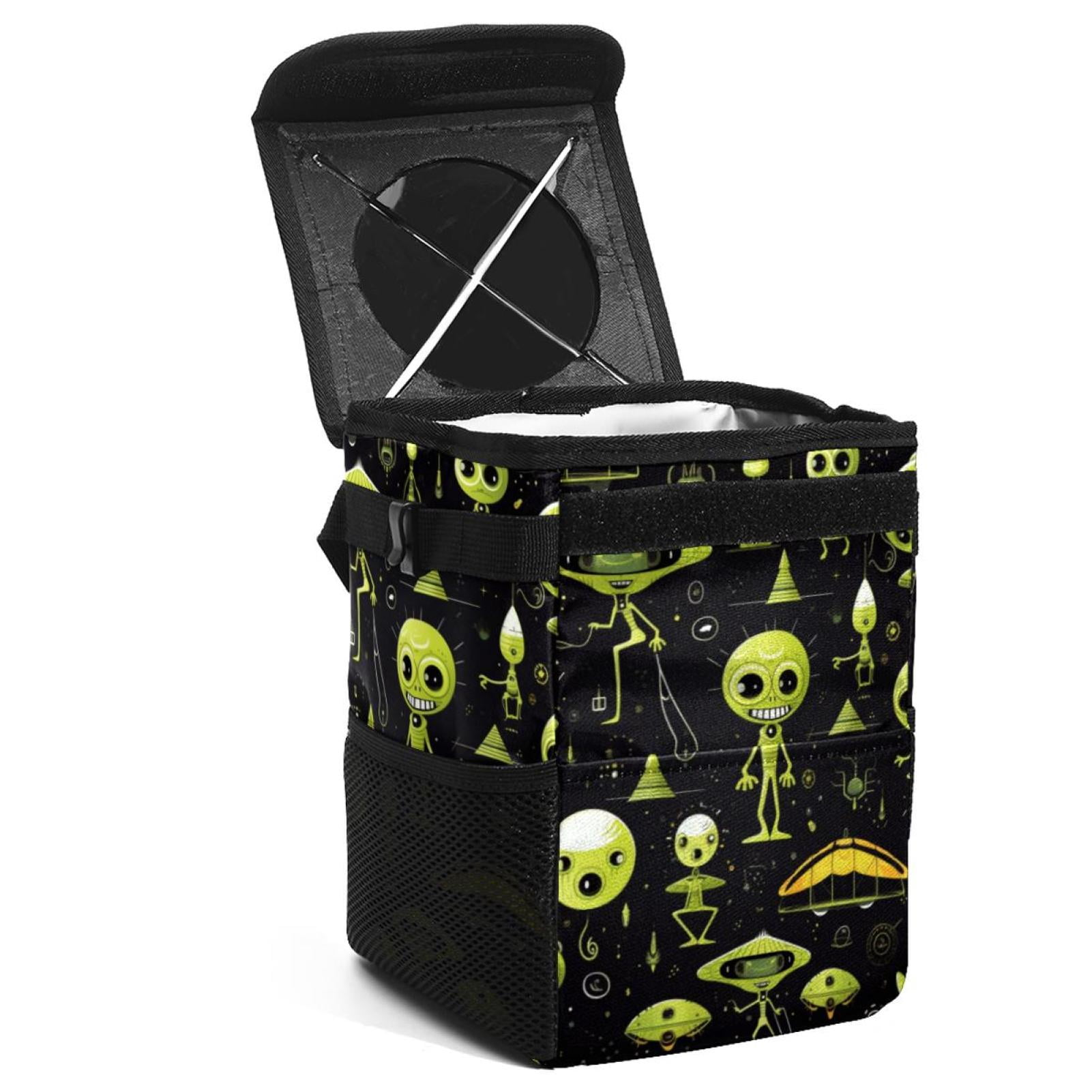 Alien Foldable Car Trash Bin with Lid, Leak-proof Hanging Storage Bag ...