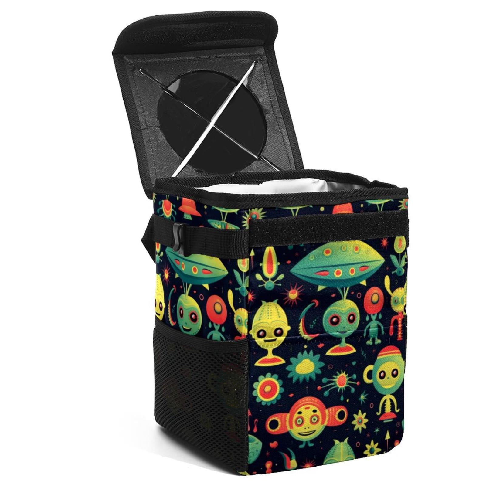 Alien Foldable Car Trash Bin with Lid and Leak-Proof Mini Trash Can ...