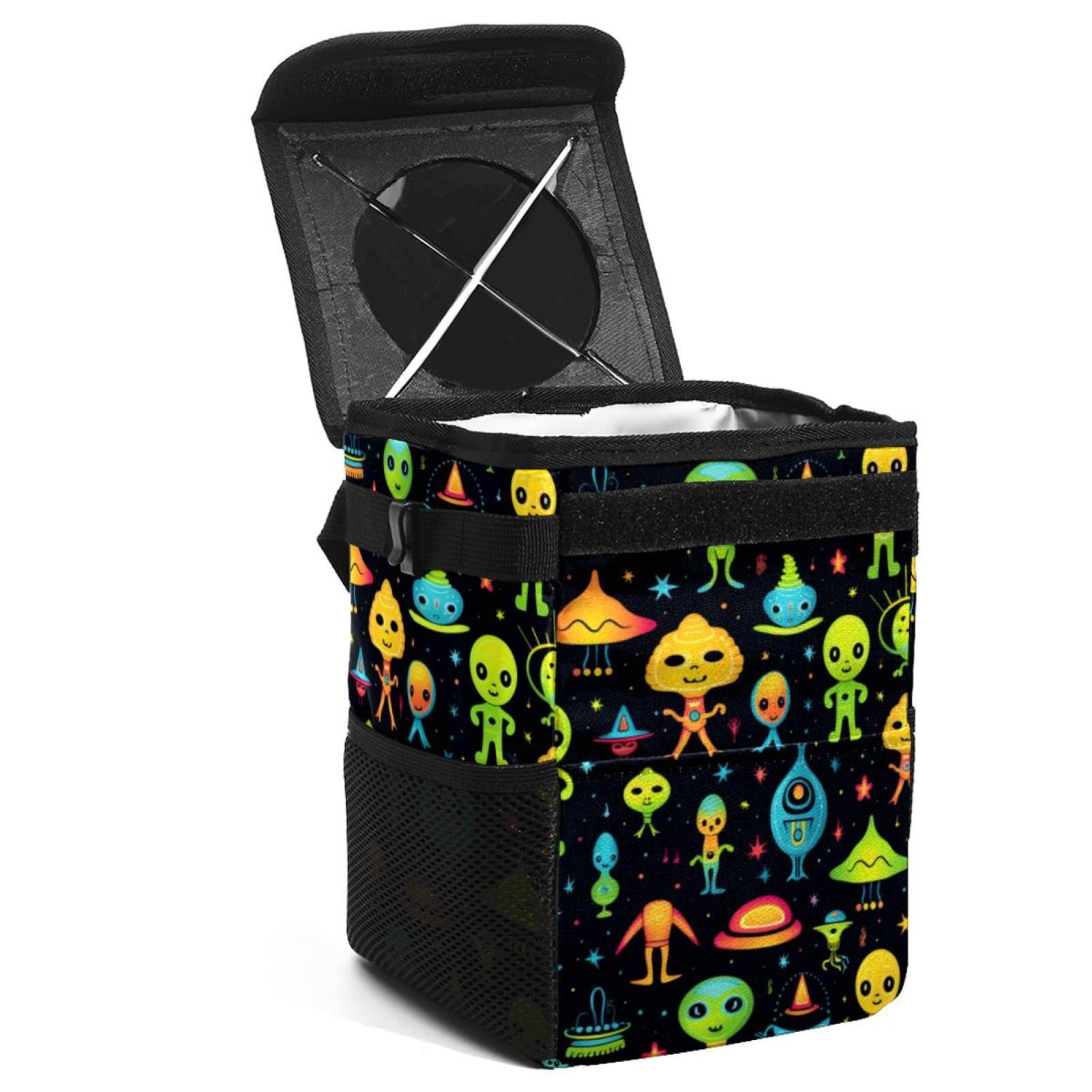 Alien Foldable Car Trash Bin with Lid and Leak-Proof Mini Trash Can ...