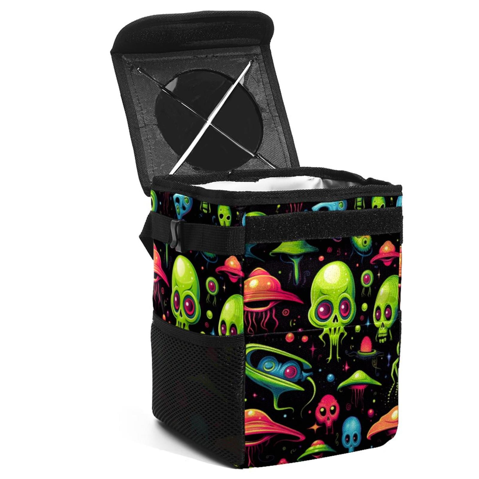 Alien Foldable Car Trash Bin with Lid and Leak-proof Hanging Storage ...
