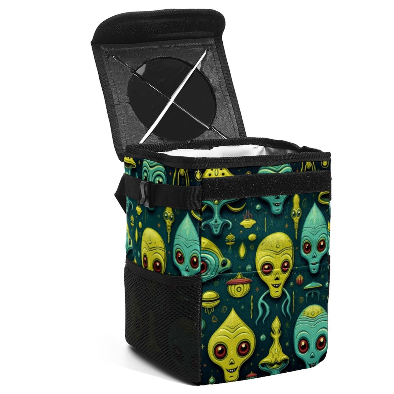 Alien Foldable Car Trash Bin with Lid and Leak-proof Hanging Storage ...